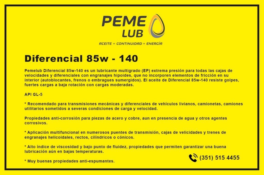 Lubricante Multigrado Pemelub Diferencial 85w-140 - Tianguis ...